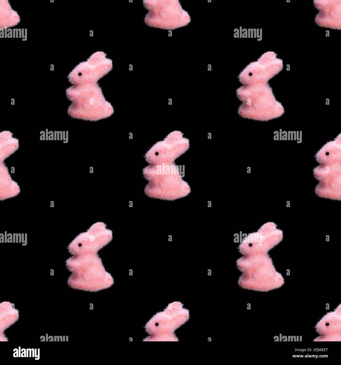 seamless patterns of colored rabbits isolated on a black background ...