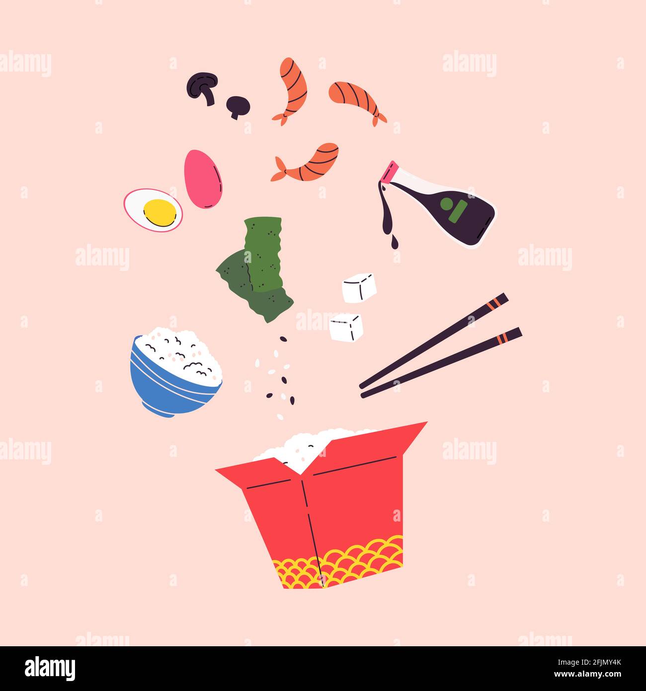 Chinese cooking ingredients Stock Vector Images - Alamy