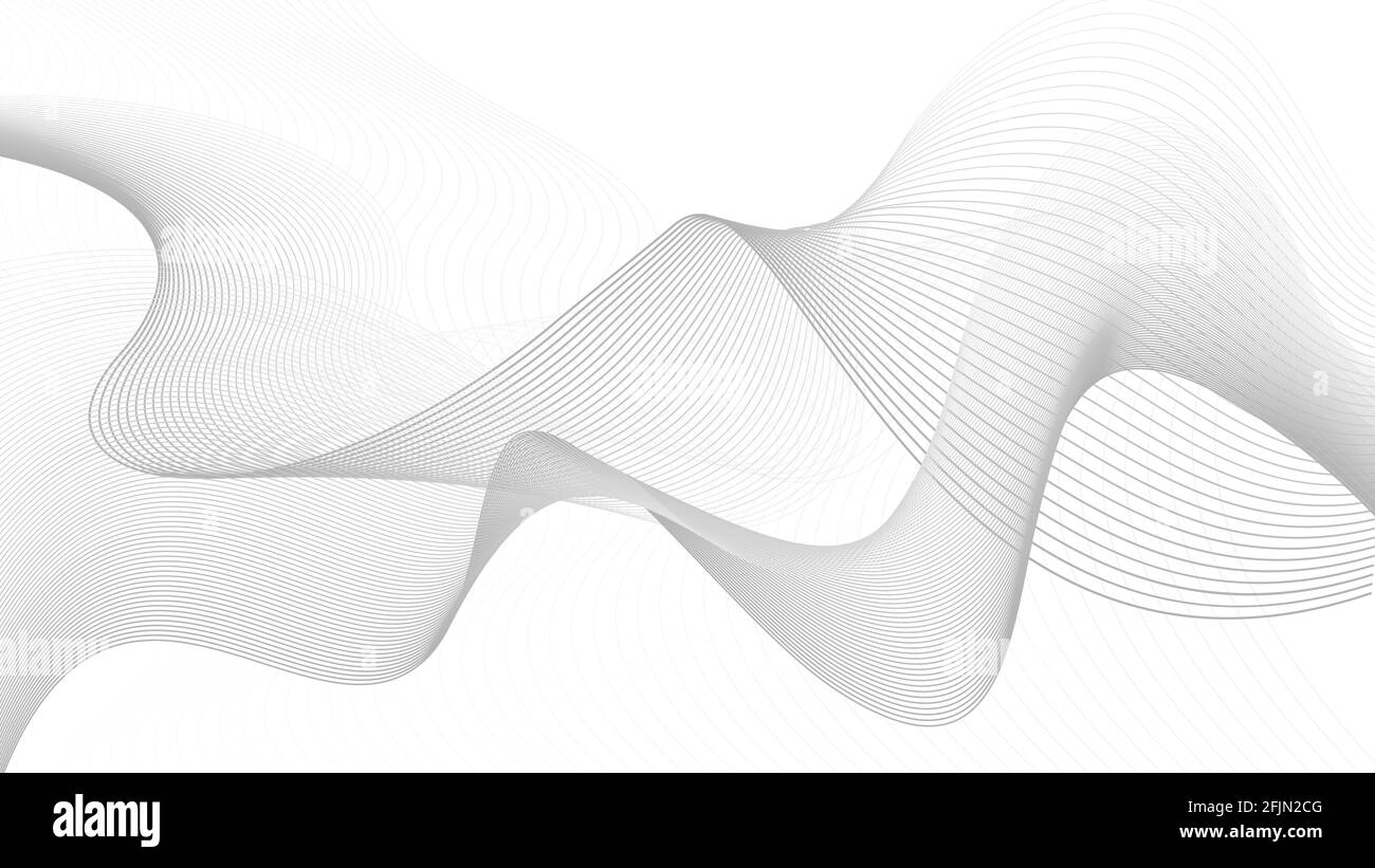 Abstract Contour Wave White Line Background. Vector illustration Stock ...