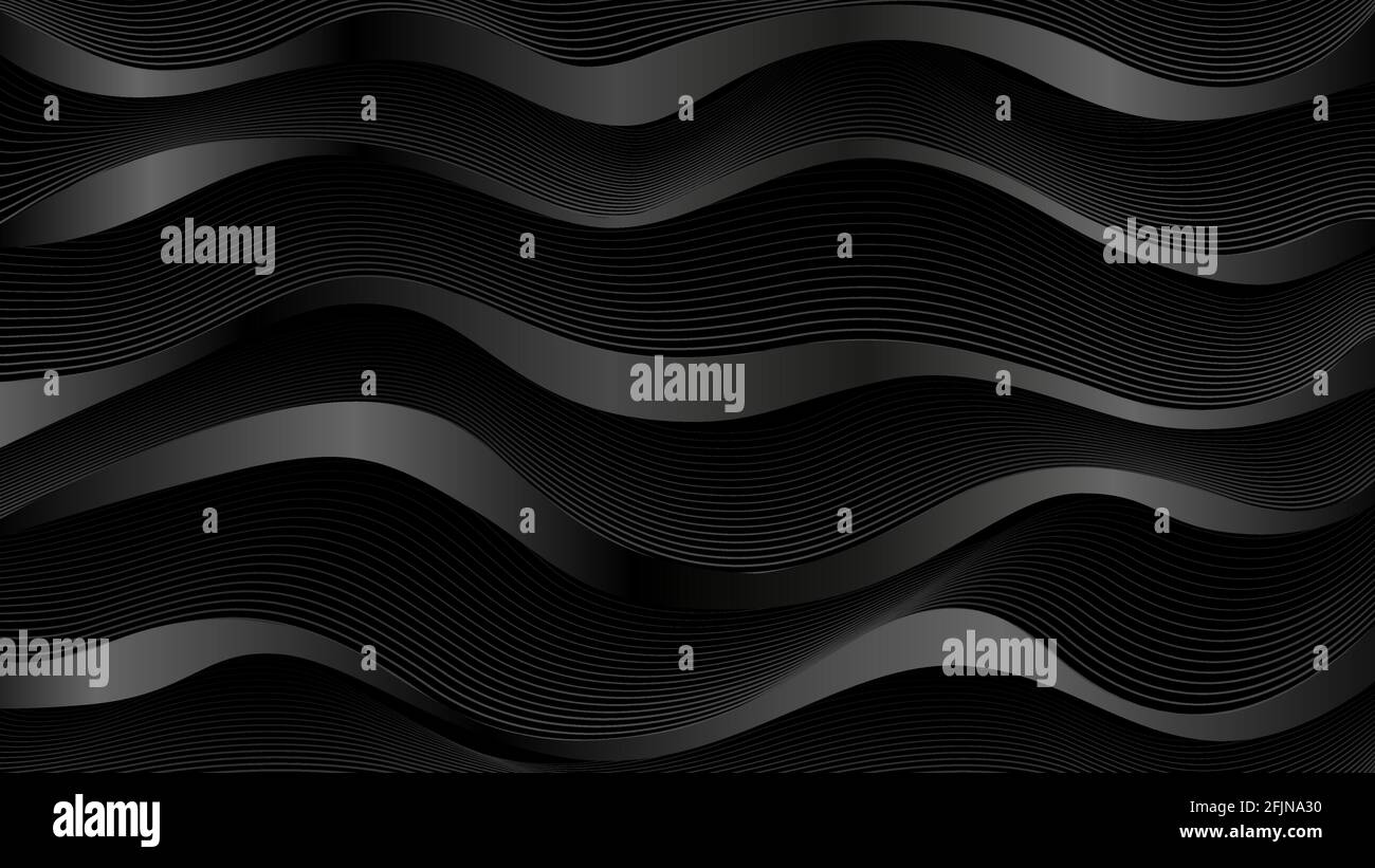 Abstract Black Wavy Shapes Background. Vector illustration Stock Vector ...