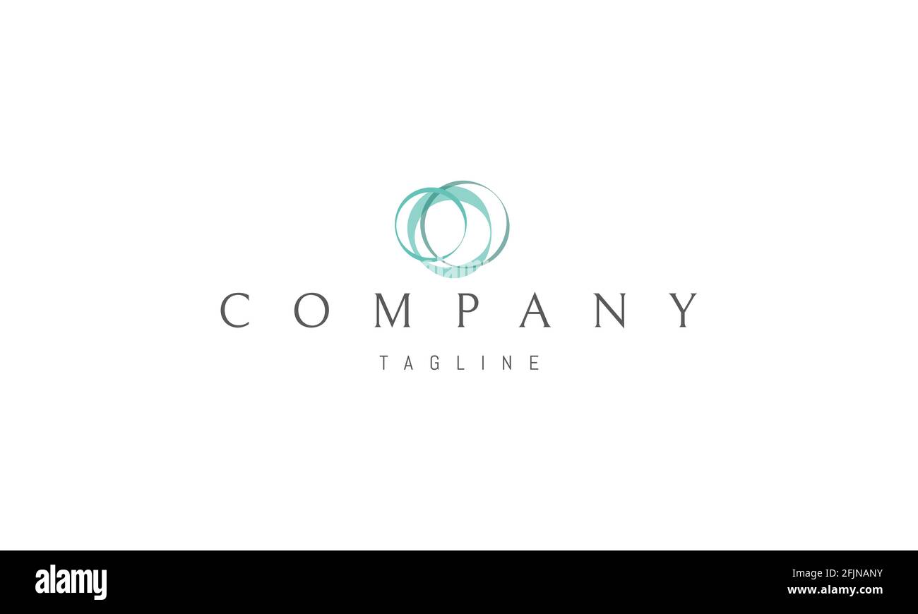 Vector logo on which an abstract image of several turquoise circles ...