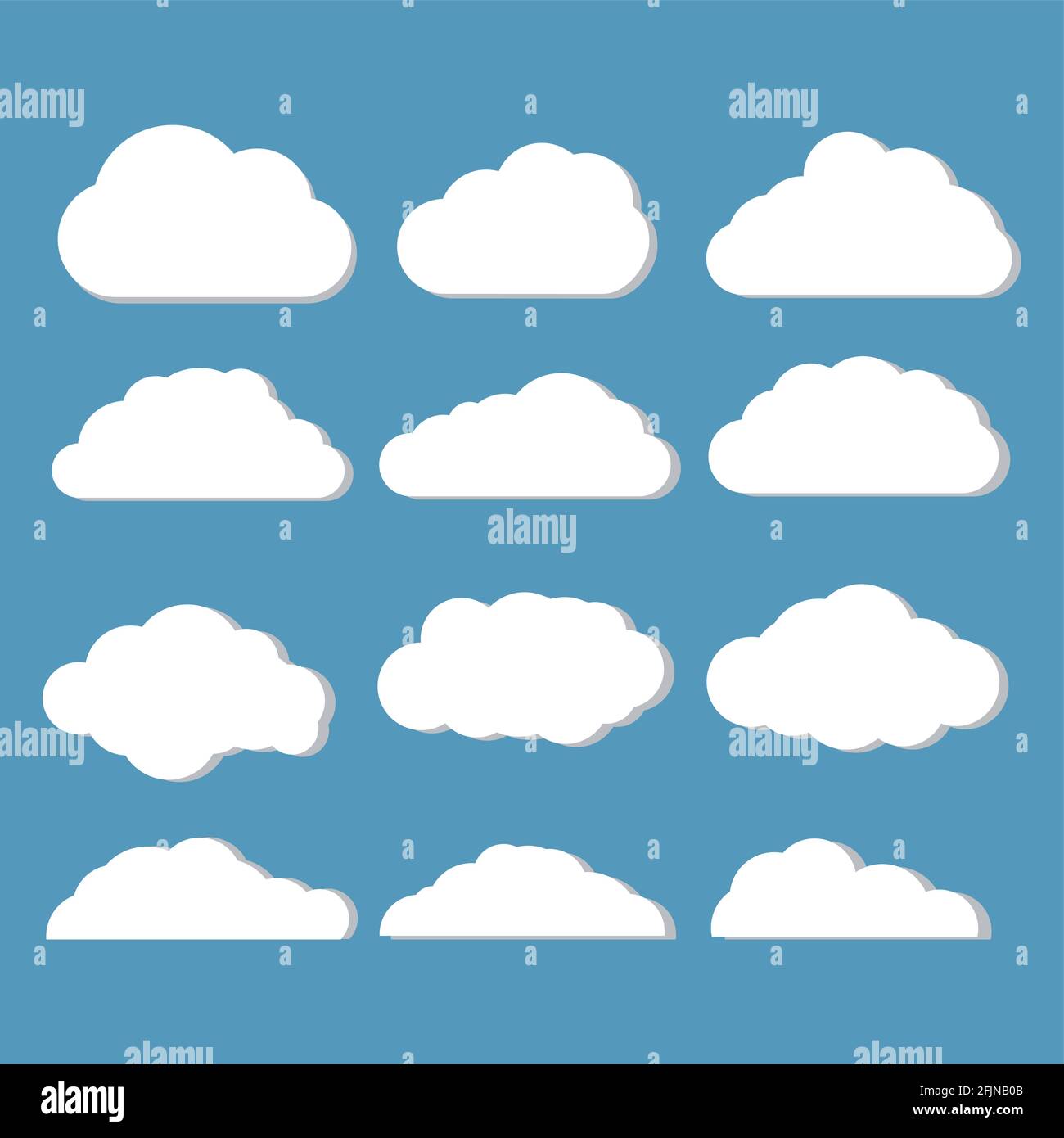 Selection of decorative clouds in flat design Stock Vector Image & Art ...
