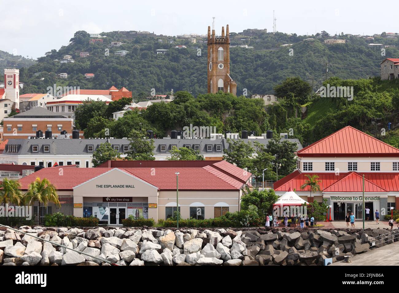 Main Port and Customs entrance at St. George's Harbour on the Caribbean ...