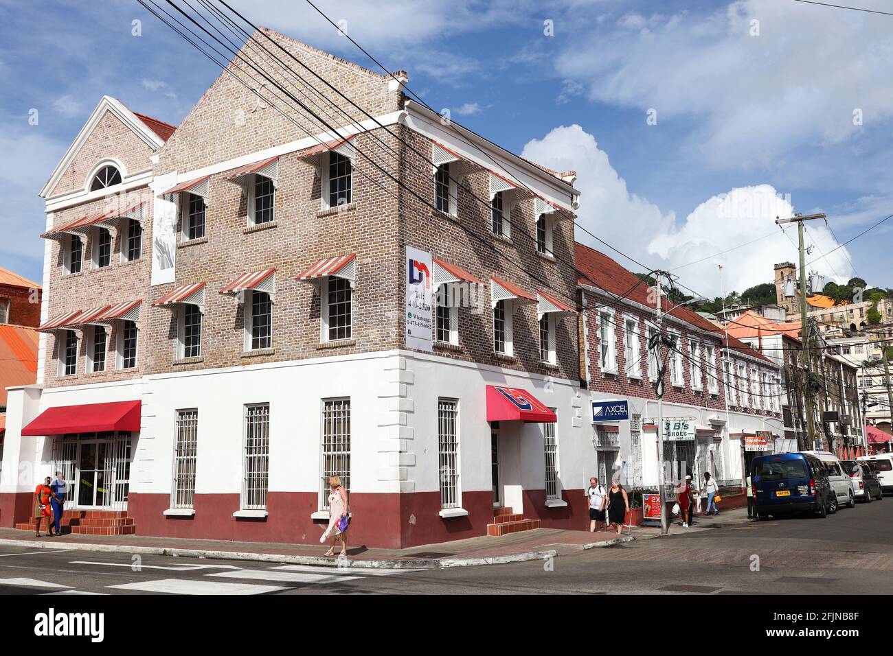 Street Life and High Street Buildings in St George's Port Town on the ...