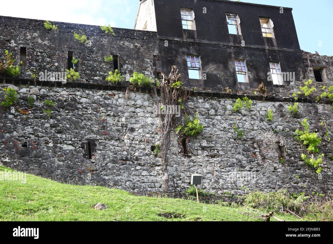 Fort George hilltop fortress walls and battlements in St. George's on ...