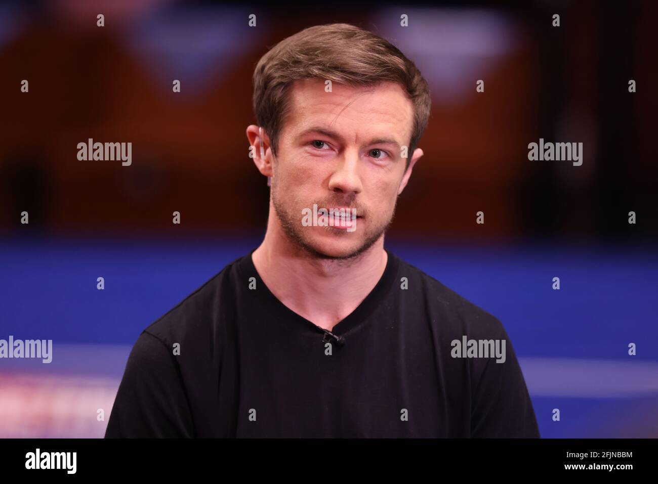 Snooker player Jack Lisowski presents prior to the evening session ...