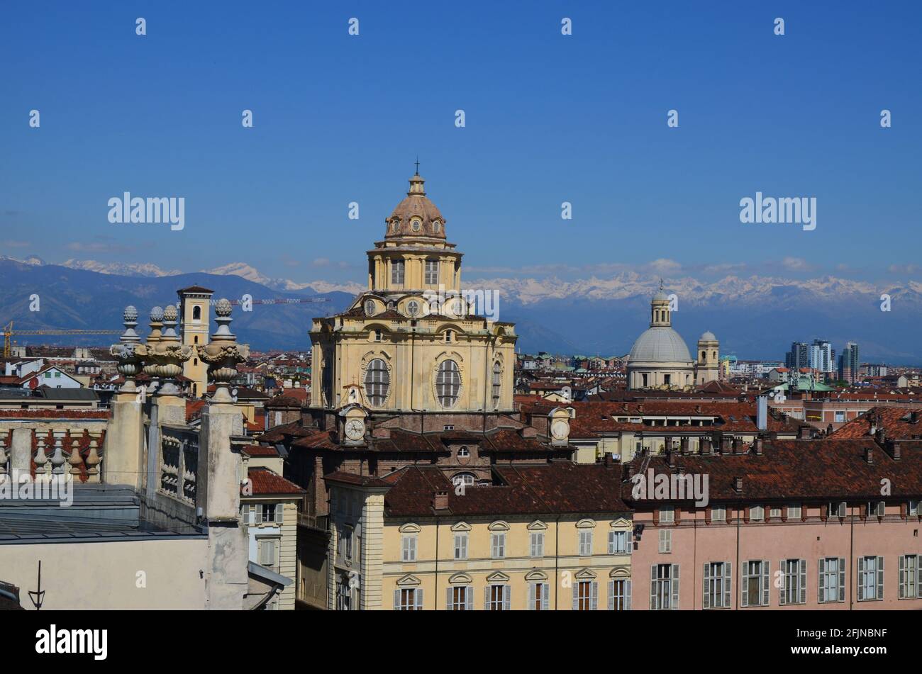 The old archecture of Turin, panorama, Italy Stock Photo - Alamy