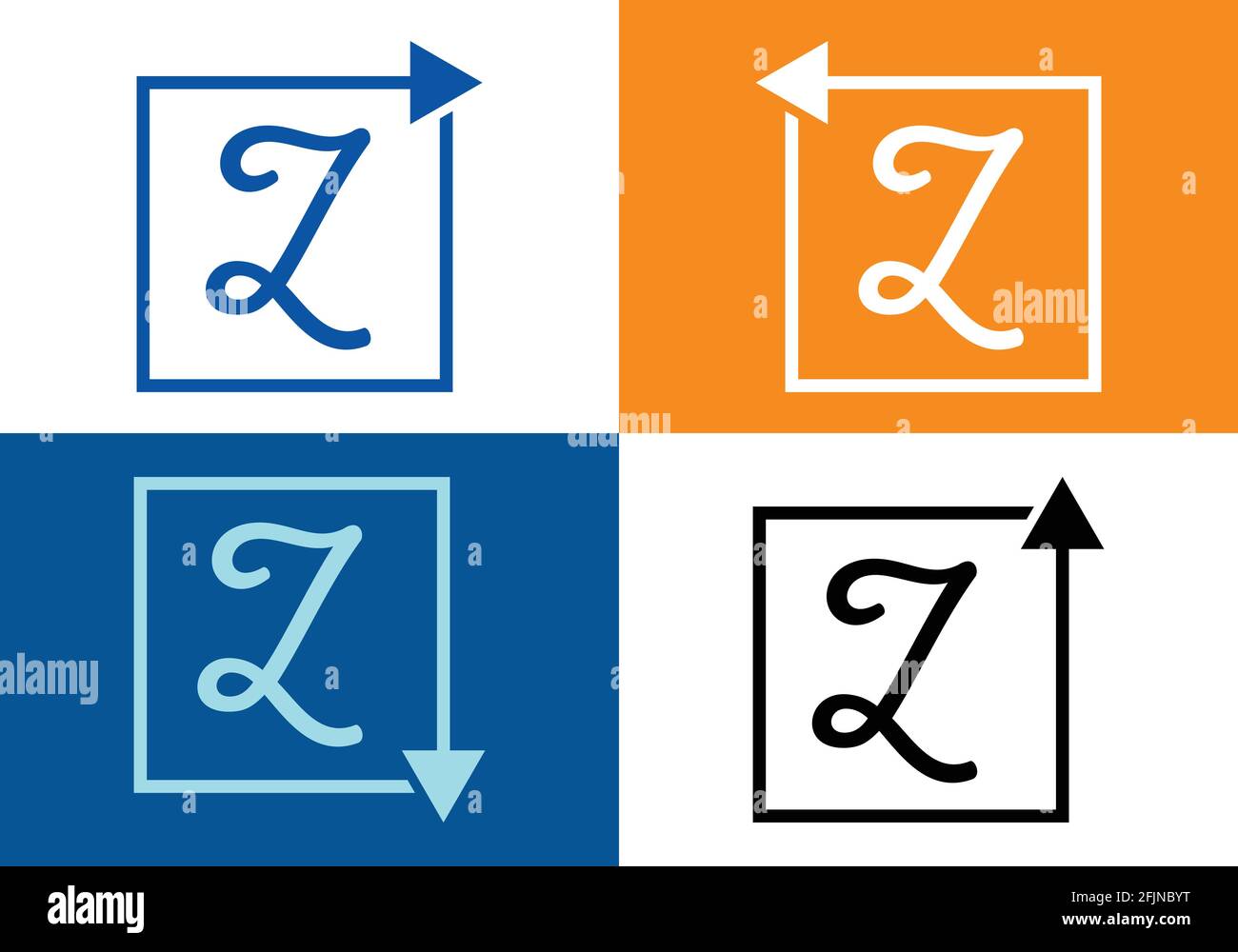 Letter Z with Arrow, Letter And arrow logo design template Stock Vector ...