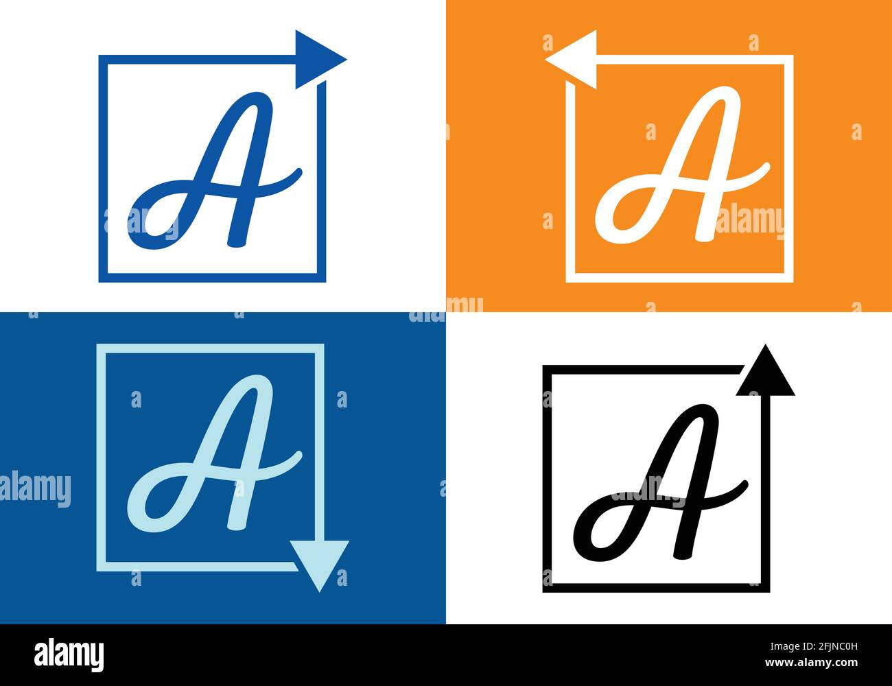 Letter A with Arrow, Letter And arrow logo design template Stock Vector ...
