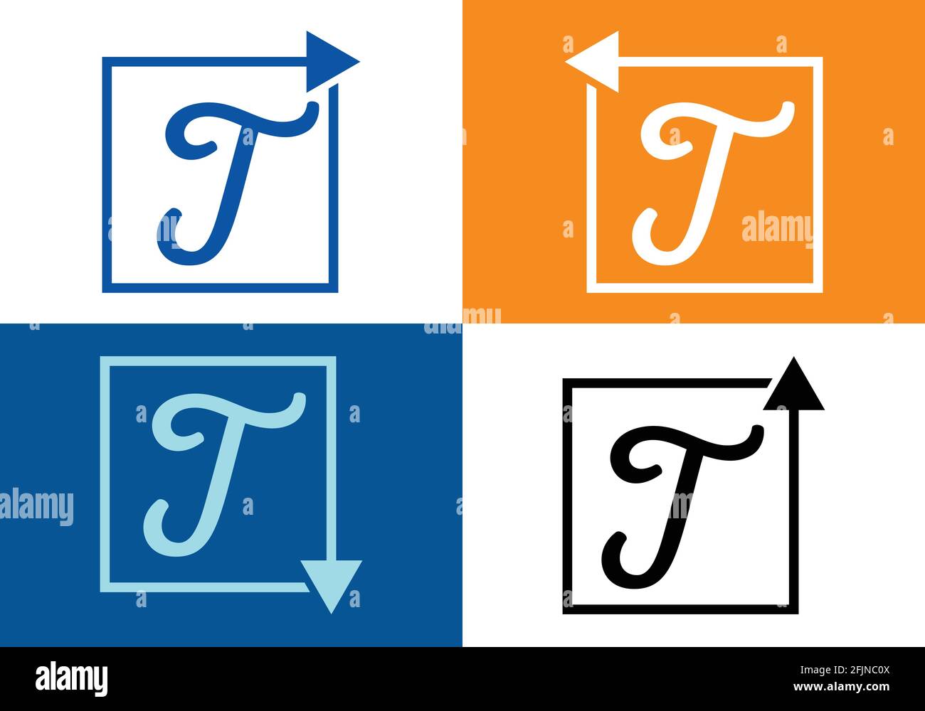 Letter T with Arrow, Letter And arrow logo design template Stock Vector ...