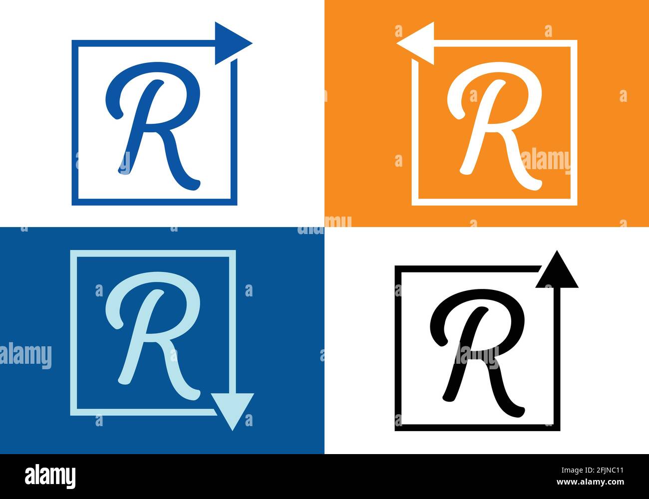 Letter R with Arrow, Letter And arrow logo design template Stock Vector ...