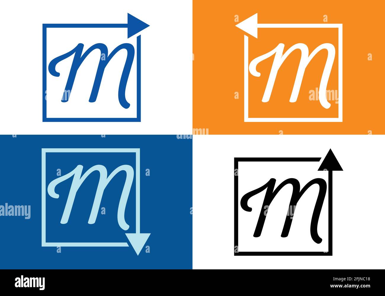 Letter M with Arrow, Letter And arrow logo design template Stock Vector ...