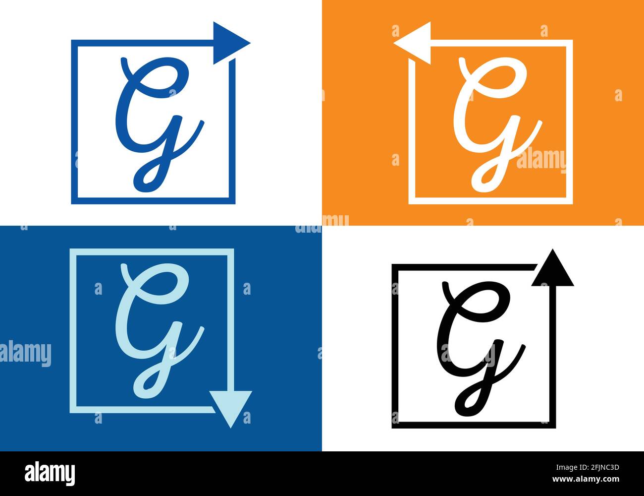 Letter G with Arrow, Letter And arrow logo design template Stock Vector ...