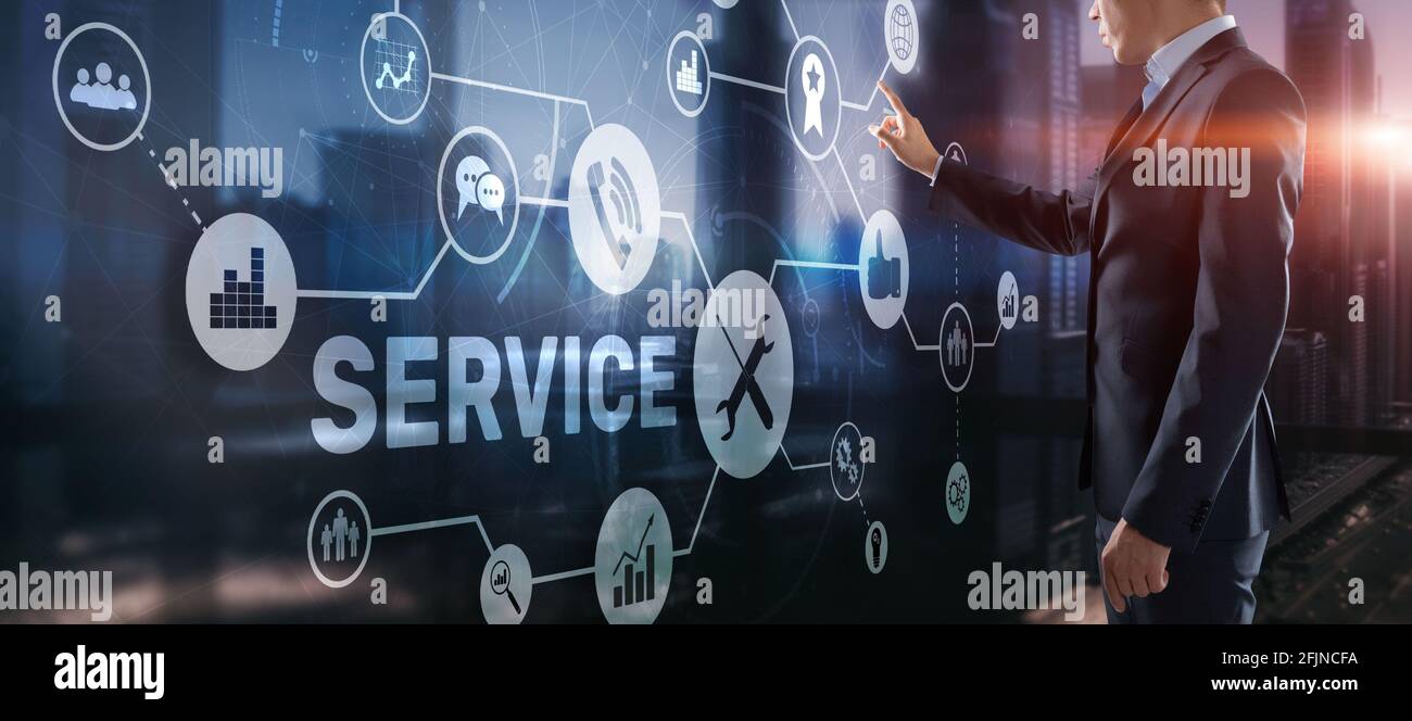 Technical Service Business Technology Internet Concept. 3D icons Stock ...