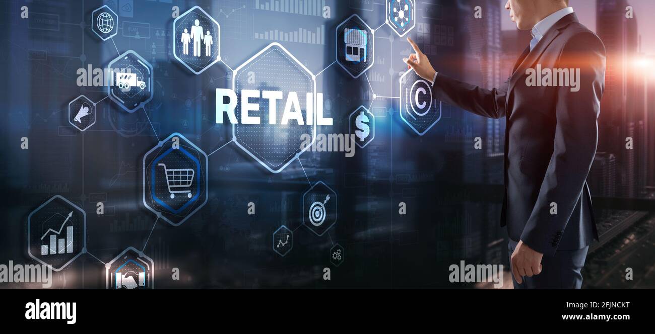 Retail concept marketing channels E-commerce Shopping automation on ...