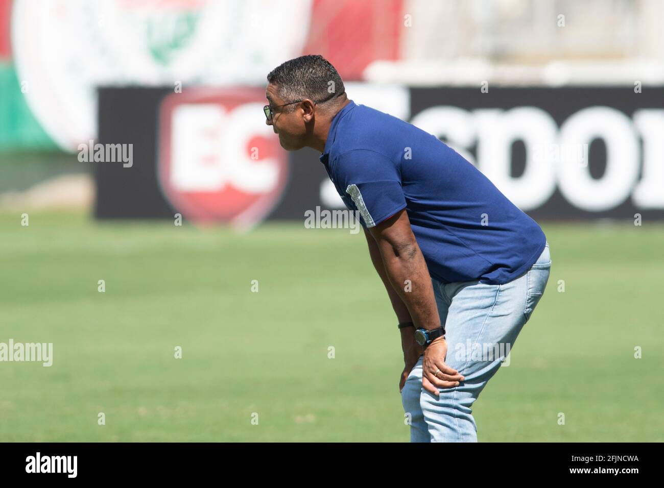 Rio, Brazil - april 25, 2021: Roger Machado soccer coach in match ...