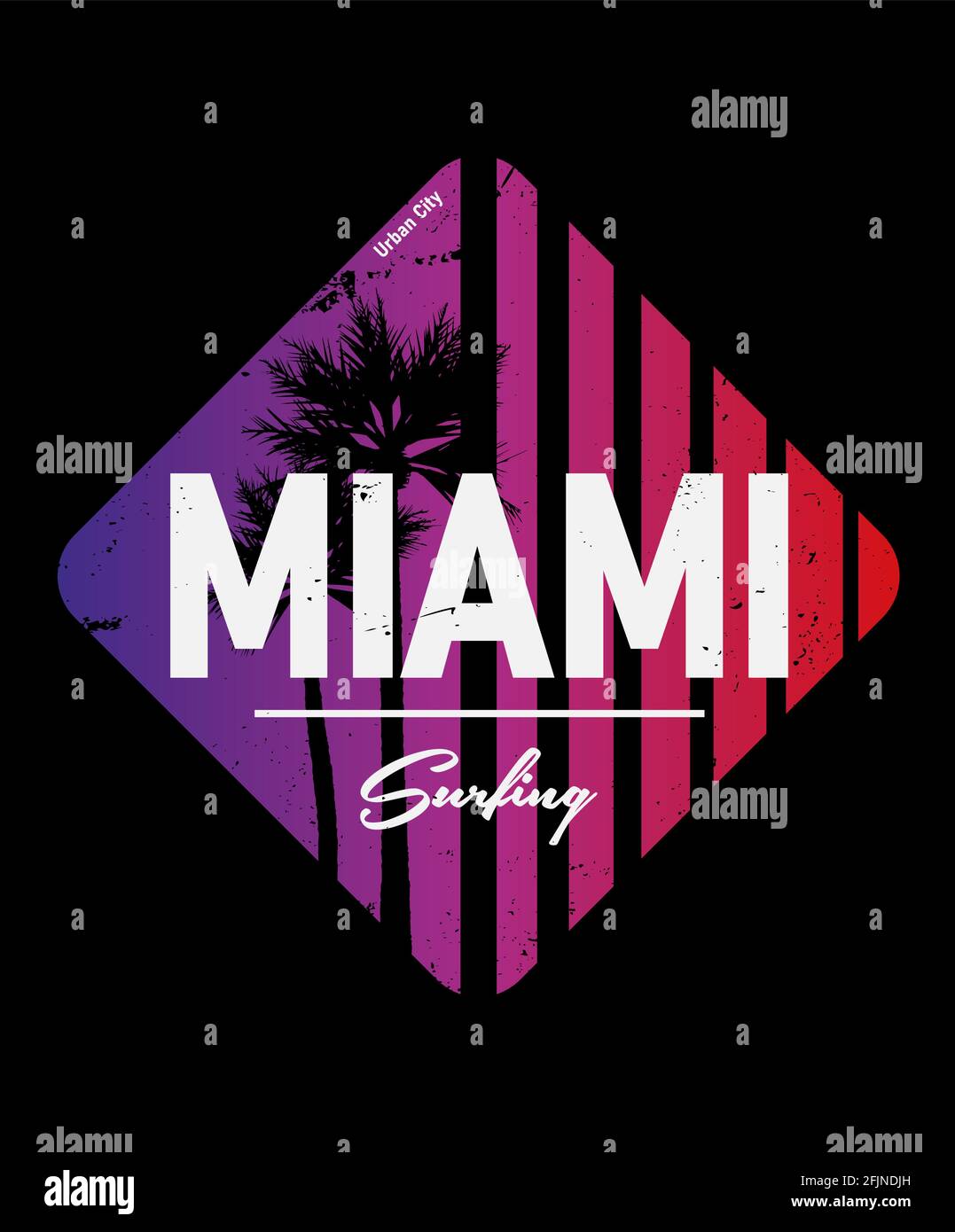 Miami - vector illustration in vintage graphic style for t-shirt and ...