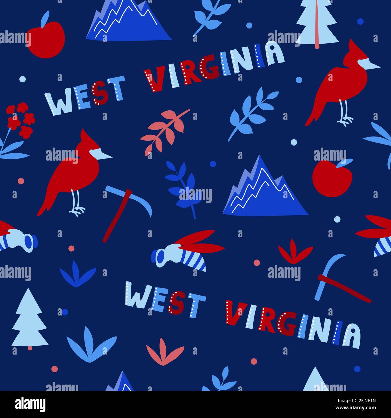 USA collection. Vector illustration of West Virginia heme. State ...