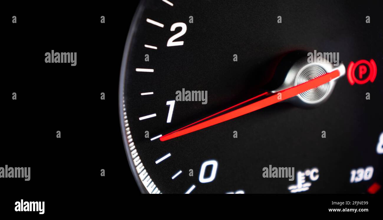 Close up shot of a tachometer in a car. Car dashboard. Dashboard ...