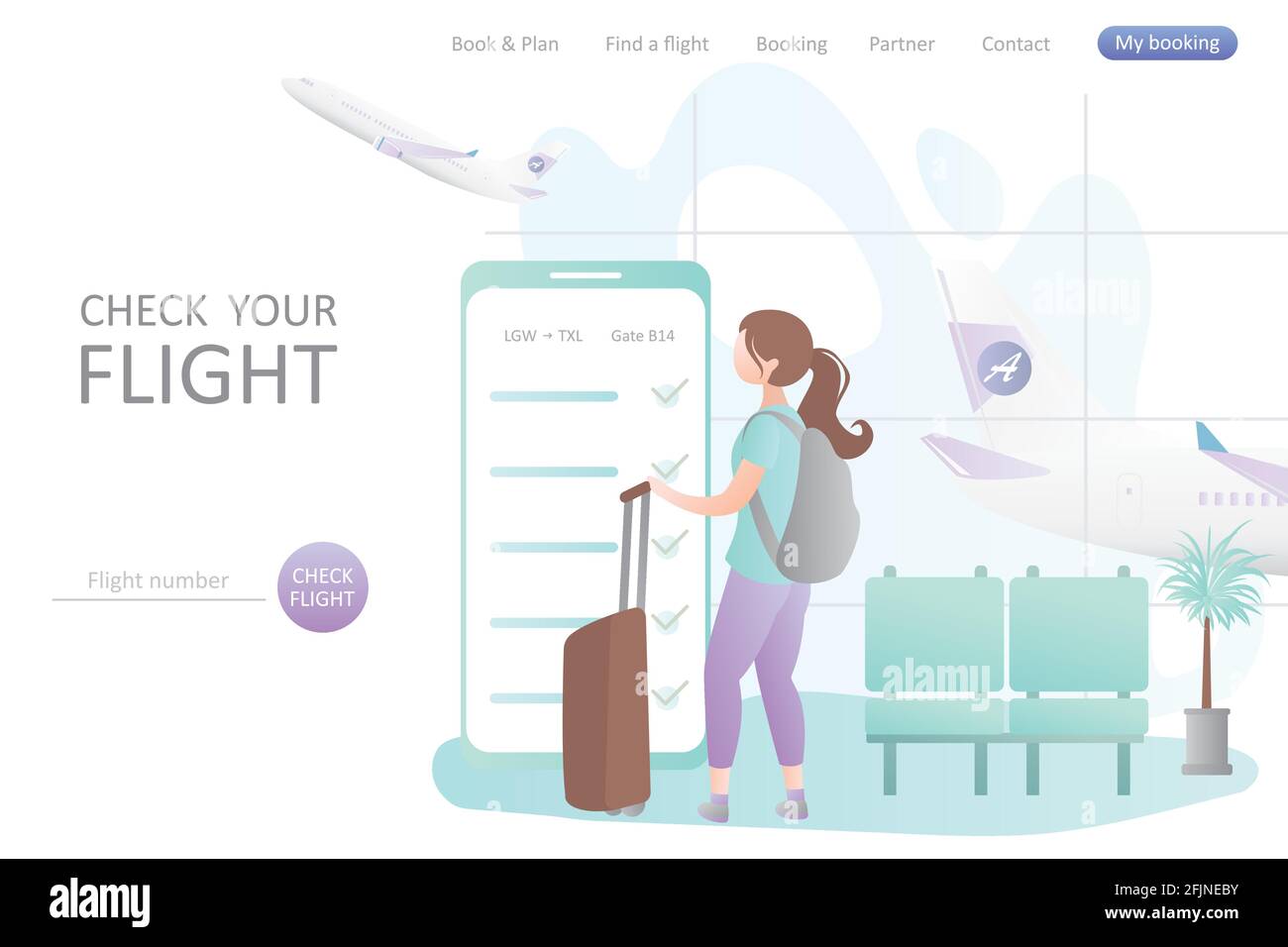 Airport information check in screen Stock Vector Images - Alamy