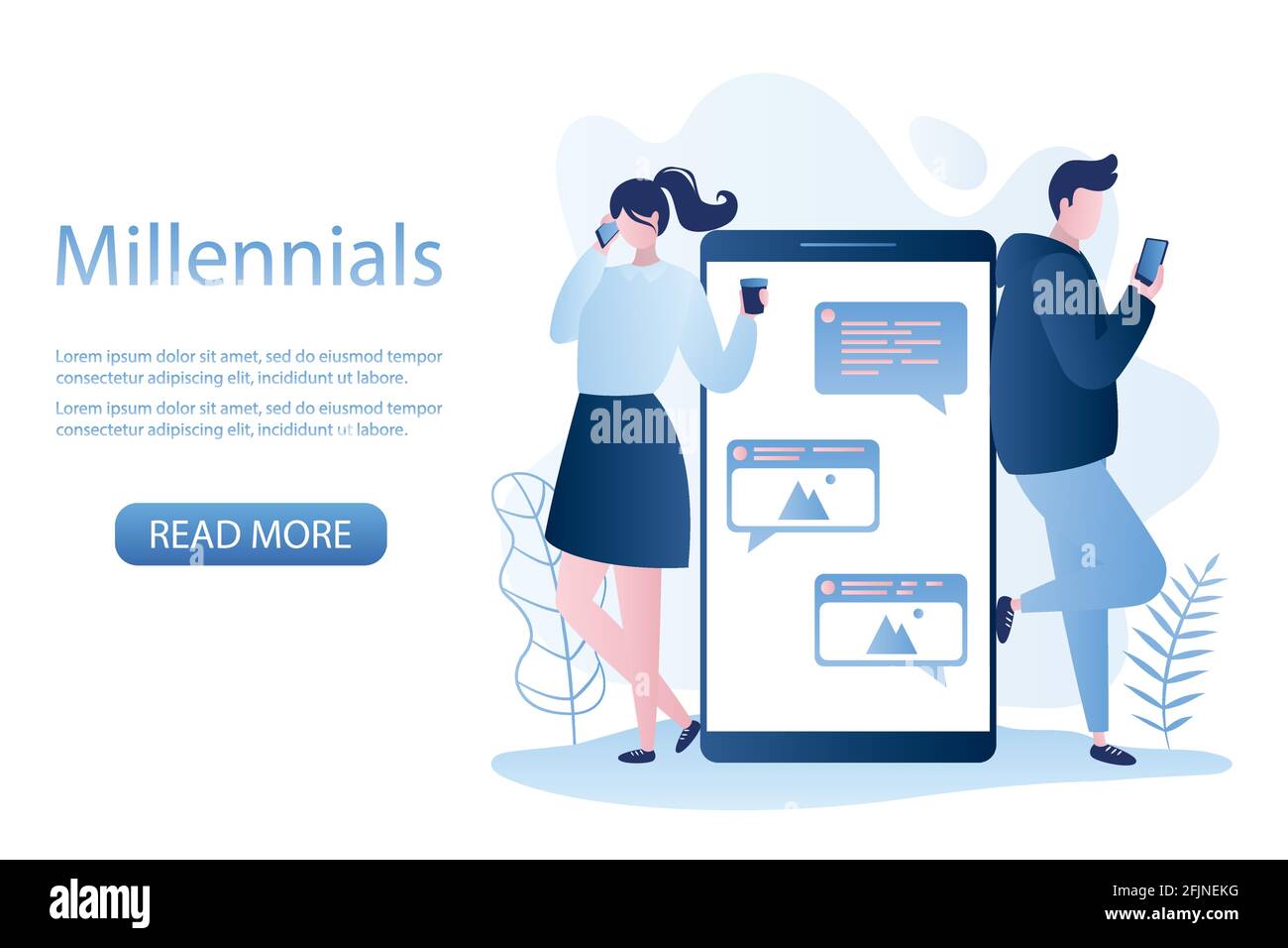 Millennials all standing Stock Vector Images - Alamy