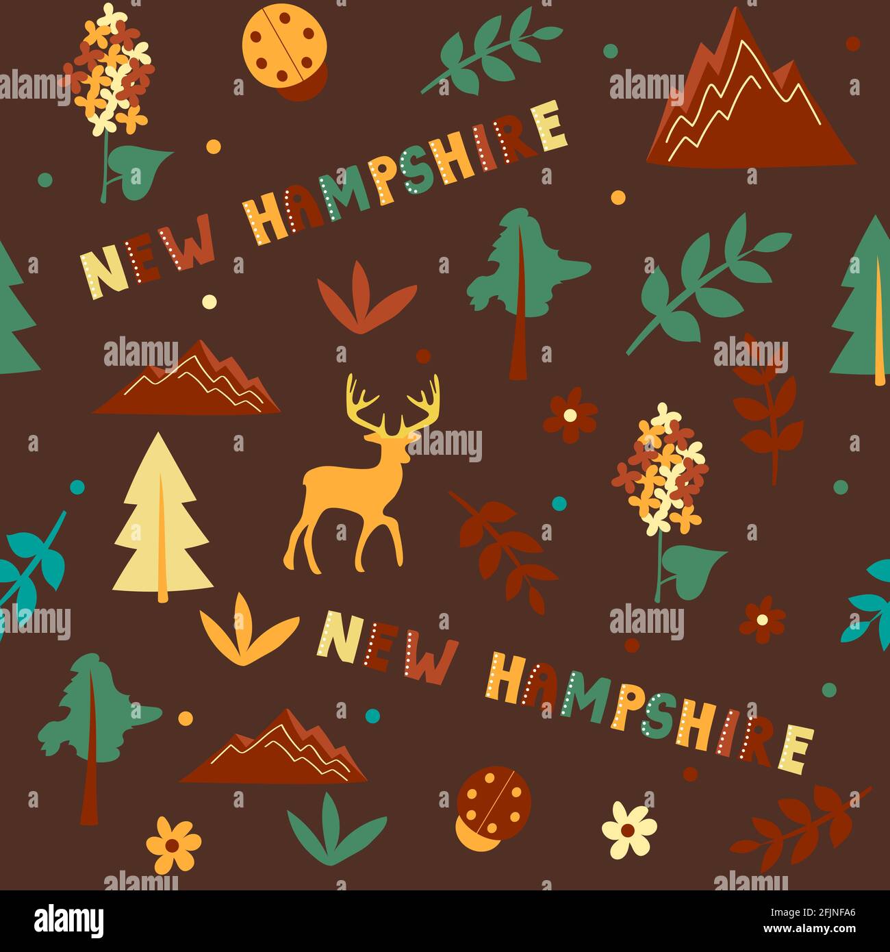 USA collection. Vector illustration of New Hampshire theme. State ...