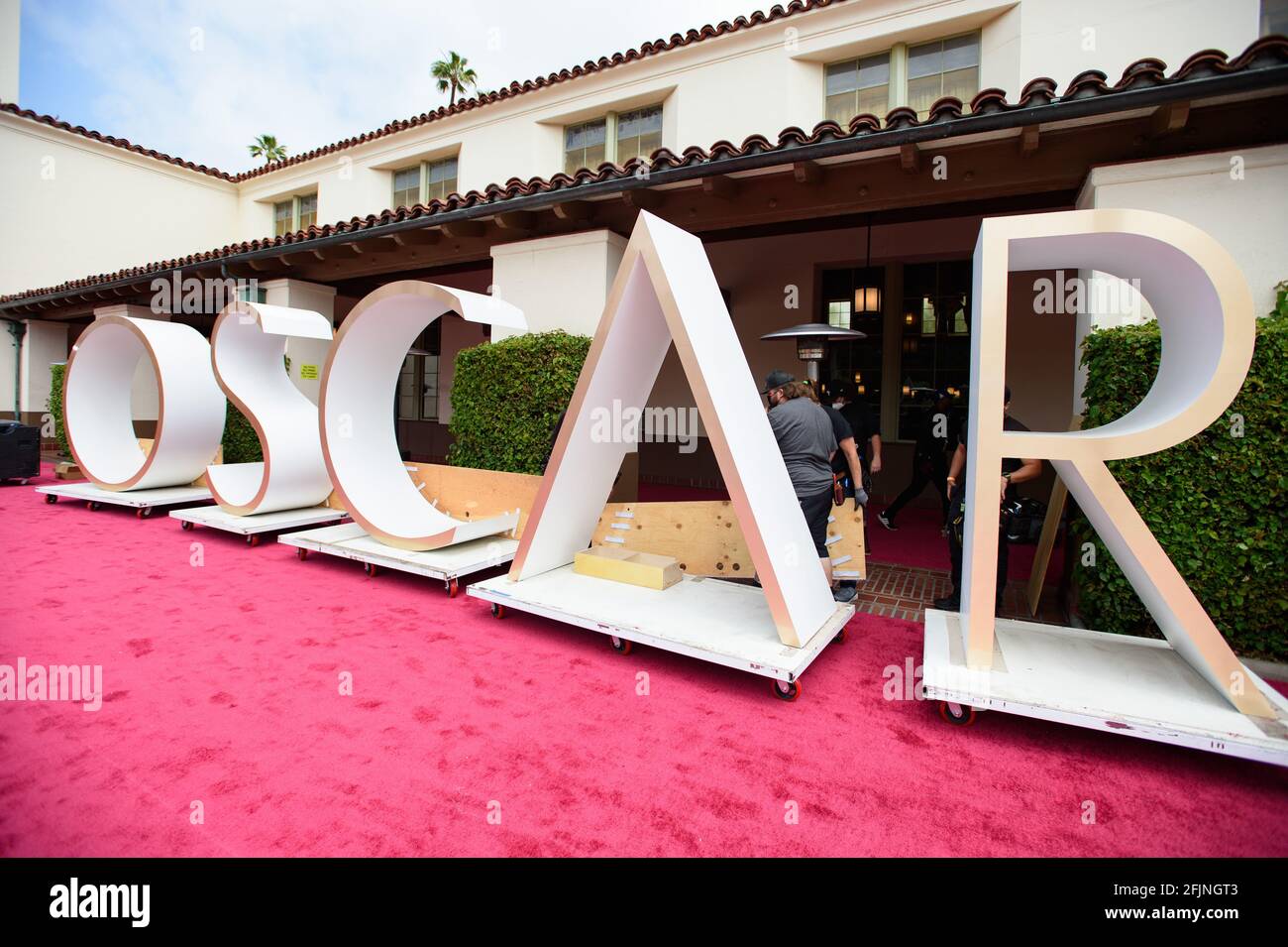 Los Angeles, USA. 24th Apr, 2021. Preparations continue for the 93rd ...