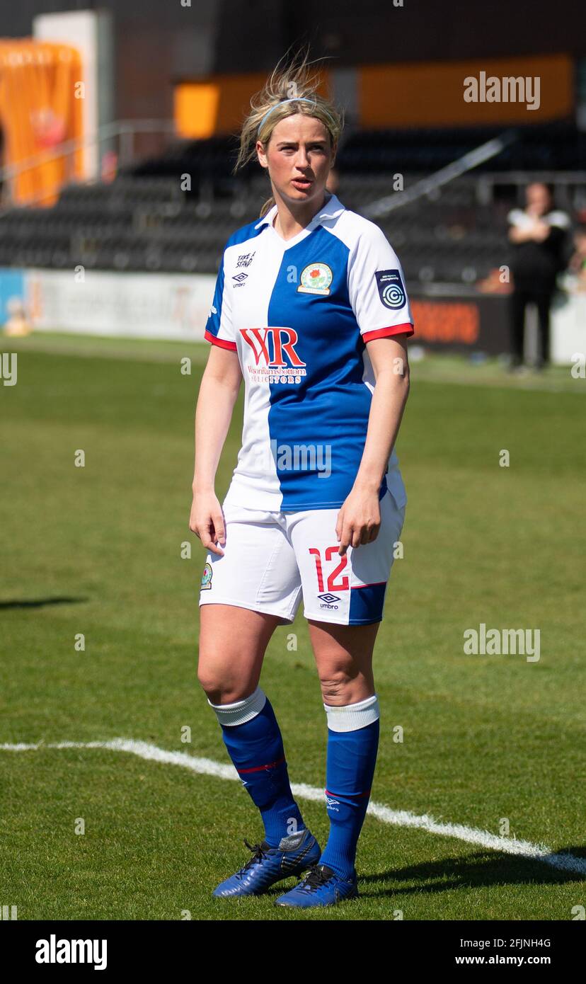 London, UK. 25th Apr, 2021. Blackburn Rovers Ladies Kayleigh McDonald ...