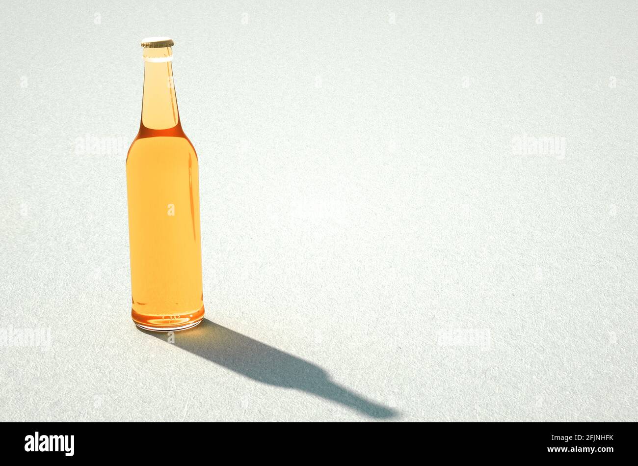 Various glass bottles with shadows on white background. 3d models of ...