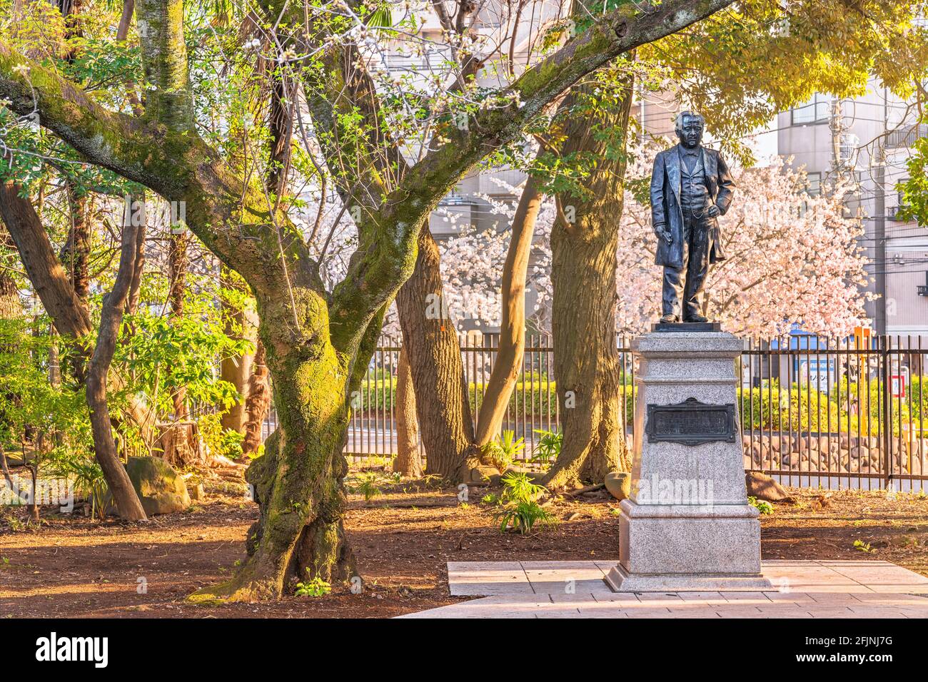 tokyo, japan - march 23 2021: Bronze statue of the Japanese father of ...