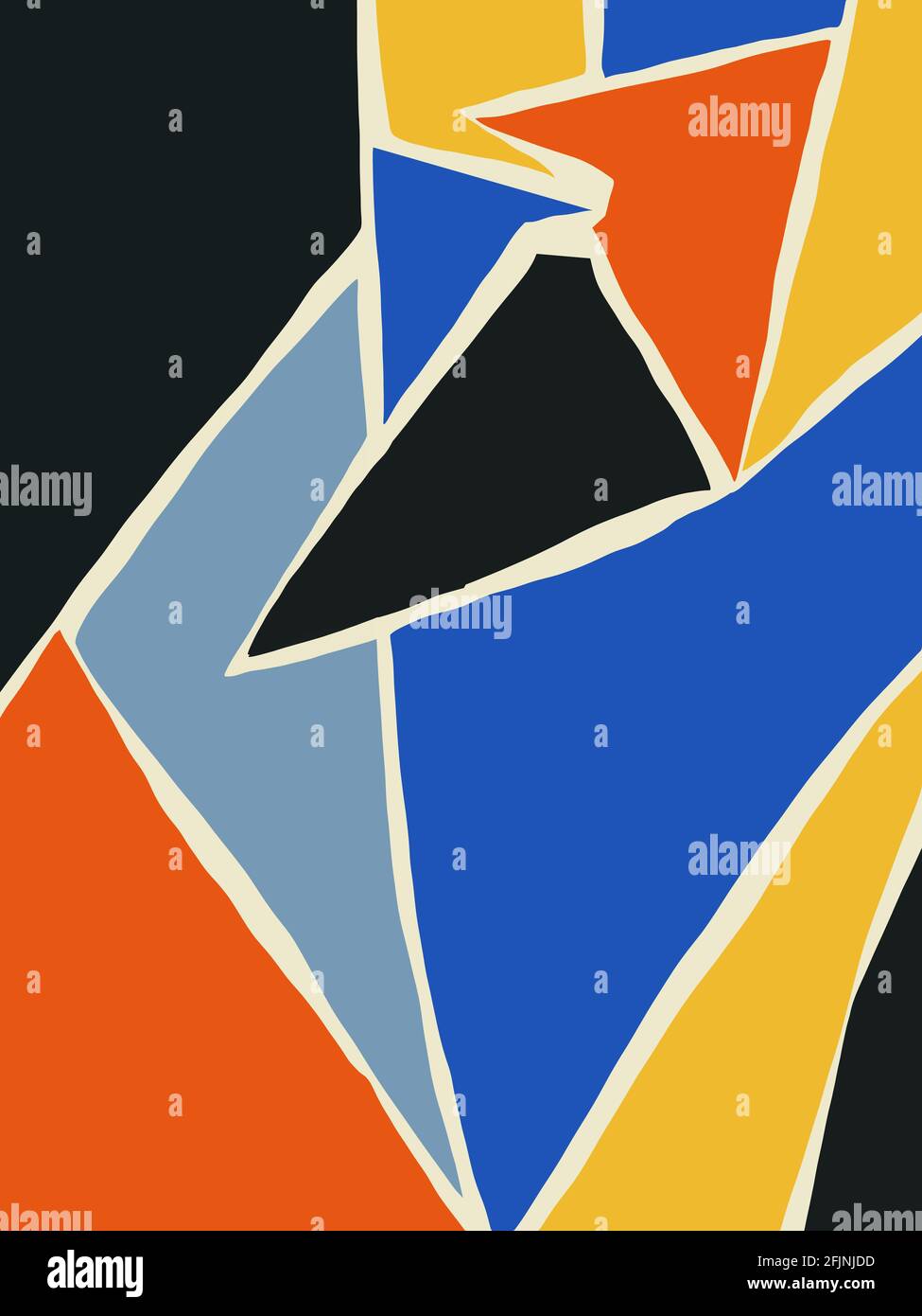 Colorful abstract bauhaus and cubism art style. Bright and harmonious ...