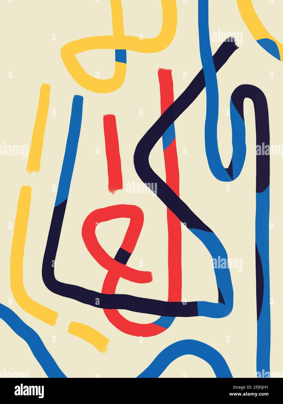 Bold line with Bright color and abstract composition. colorful poster ...