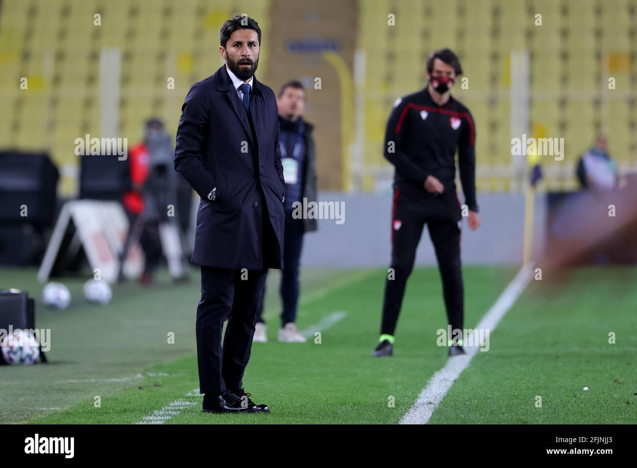 ISTANBUL, TURKEY - APRIL 25: coach Senol Can of Kasimpasa during the ...