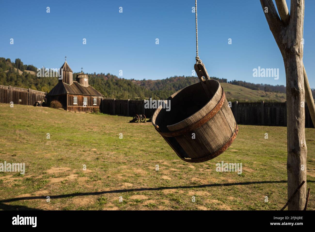 Fort Ross, Historic Russian fort at Fort Ross State Park, California ...