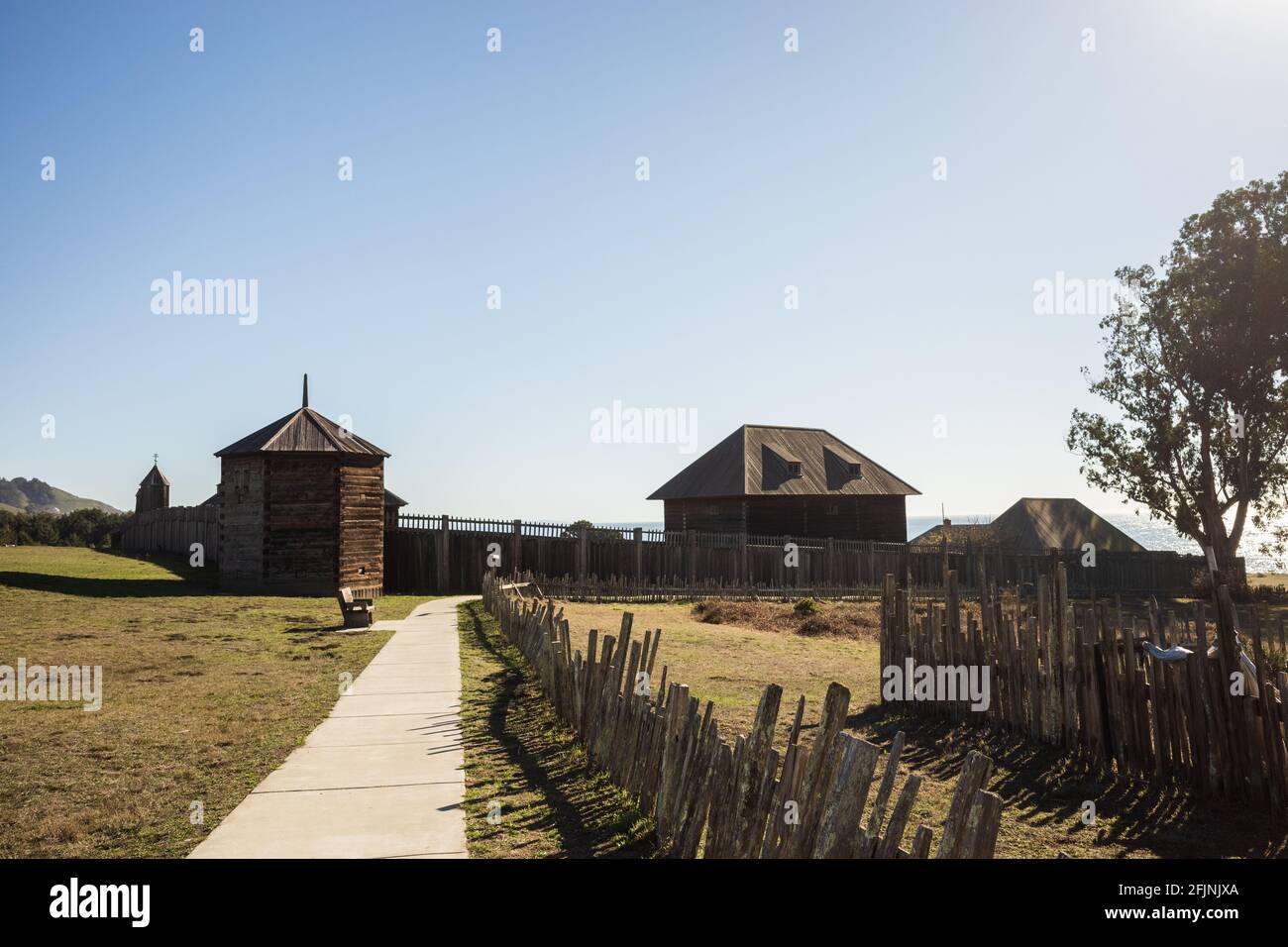 Fort Ross, Historic Russian fort at Fort Ross State Park, California ...