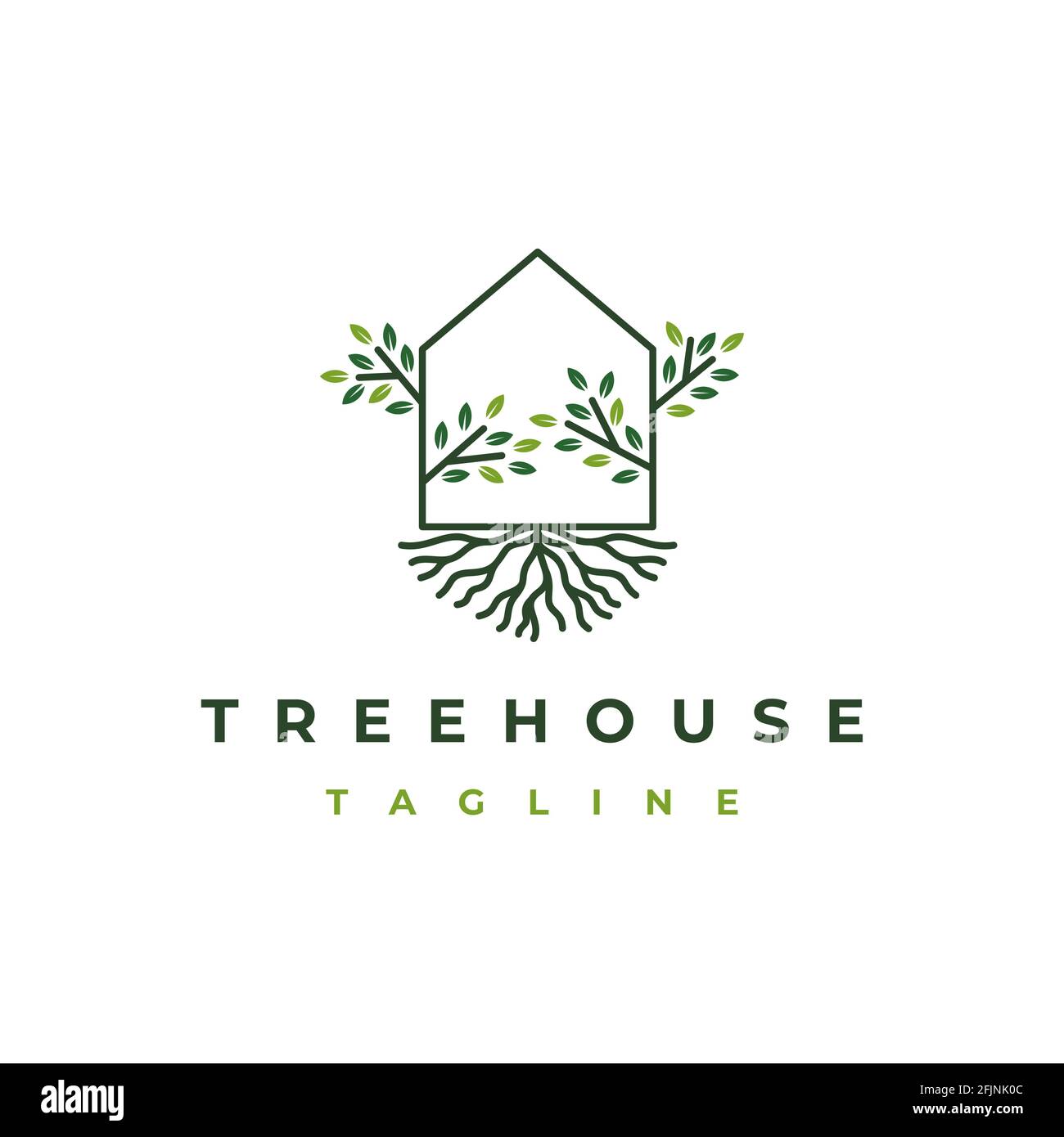 Tree and House logo design vector isolated, abstract tree logo design ...