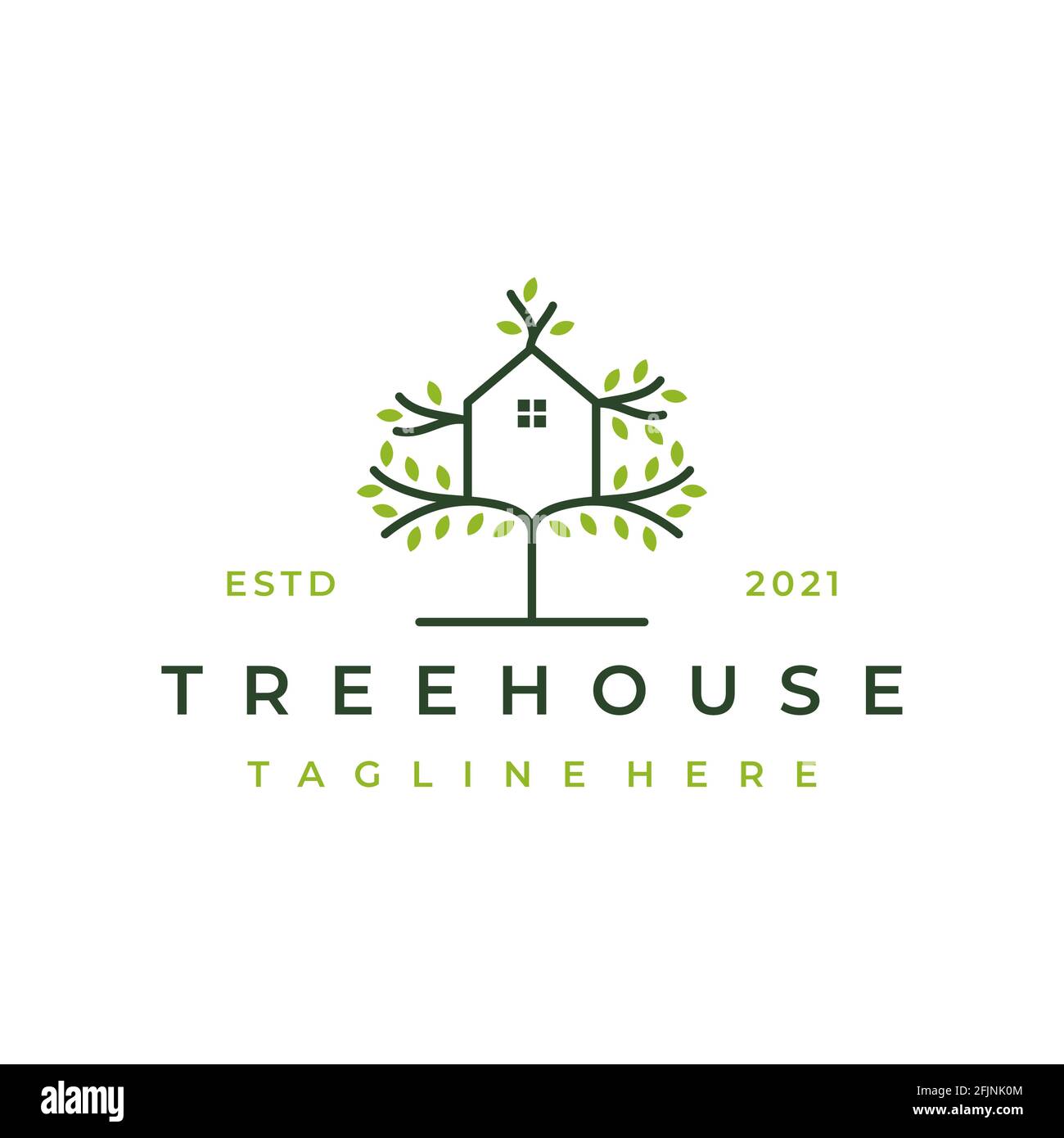 Tree and House logo design vector isolated, abstract tree logo design ...