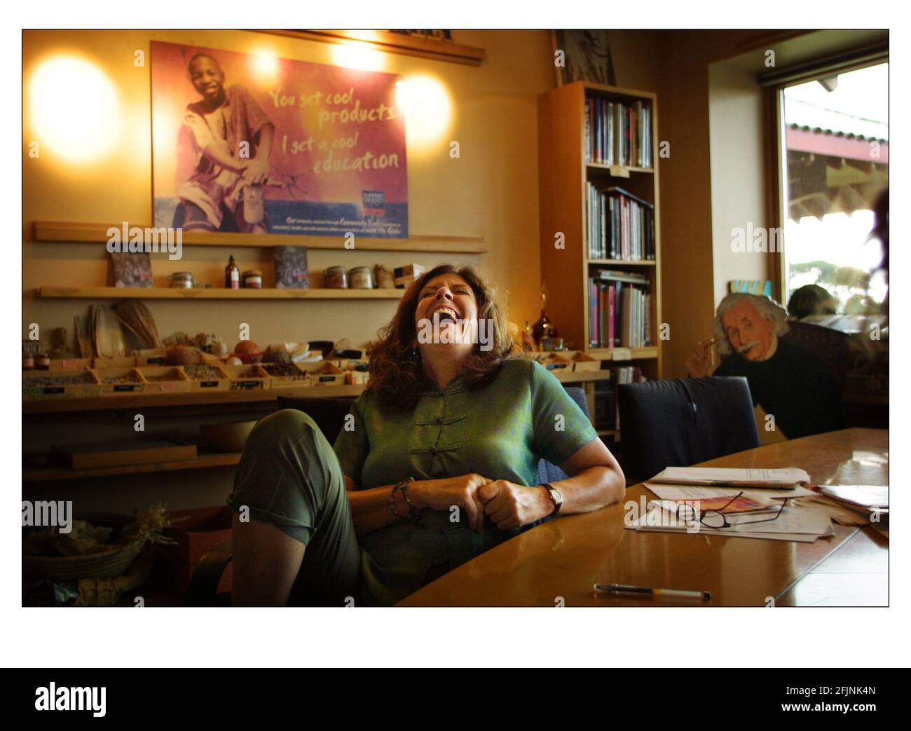 Anita Roddick in her office at the Body Shop HQ in Littlehampton.pic ...