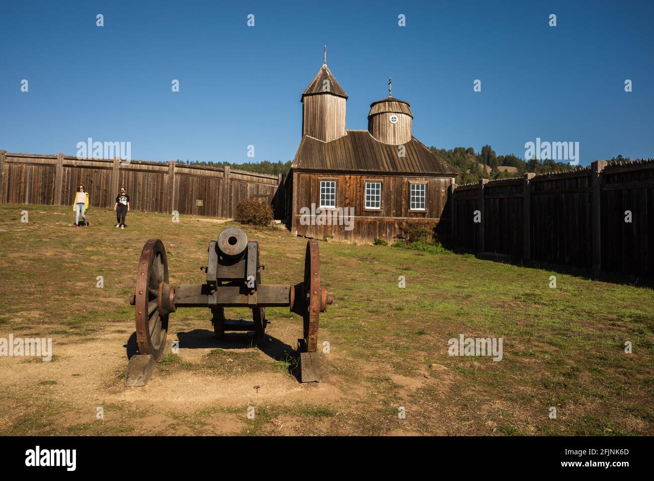 Fort Ross, Historic Russian fort at Fort Ross State Park, California ...