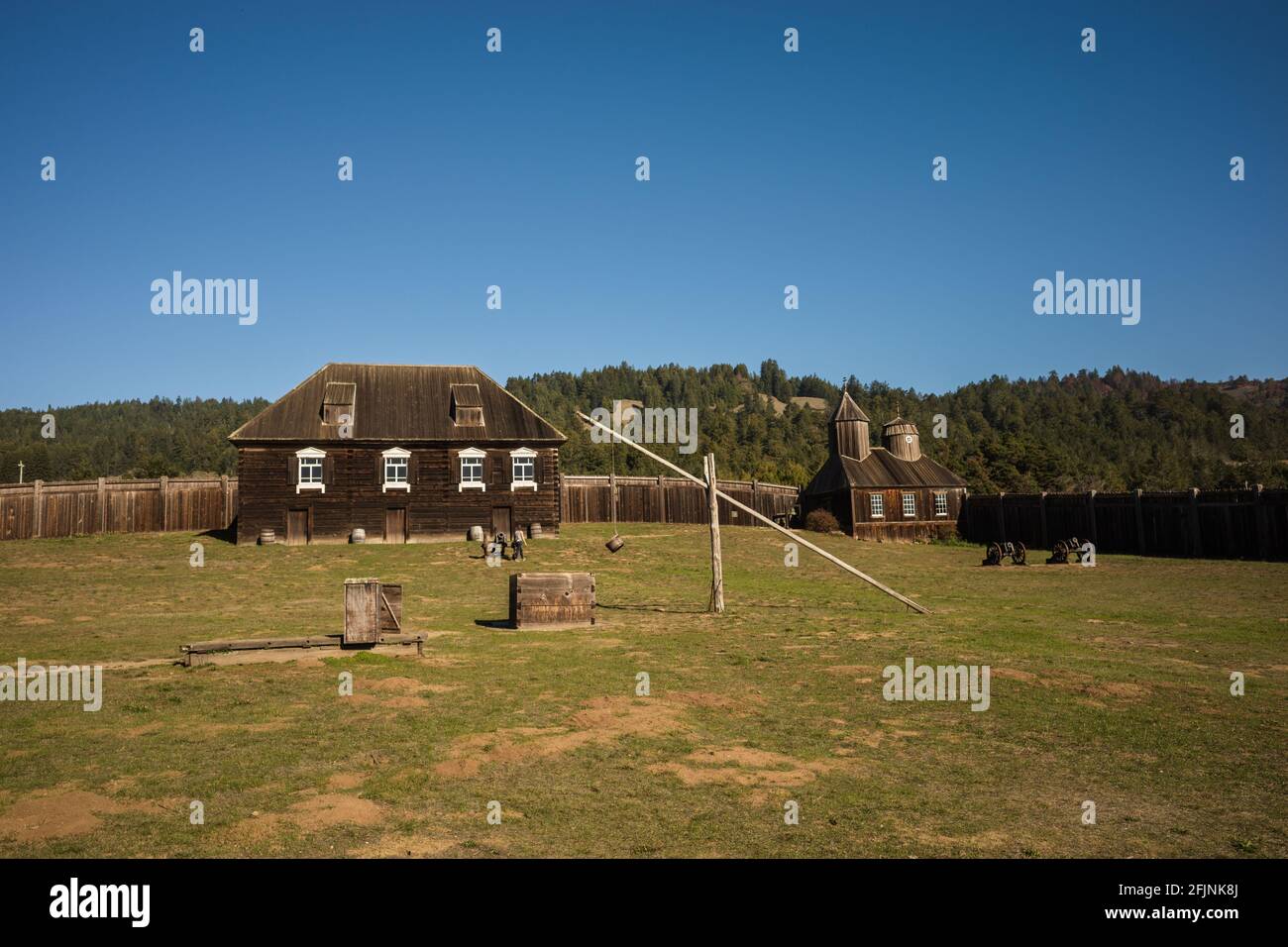 Fort Ross, Historic Russian fort at Fort Ross State Park, California ...