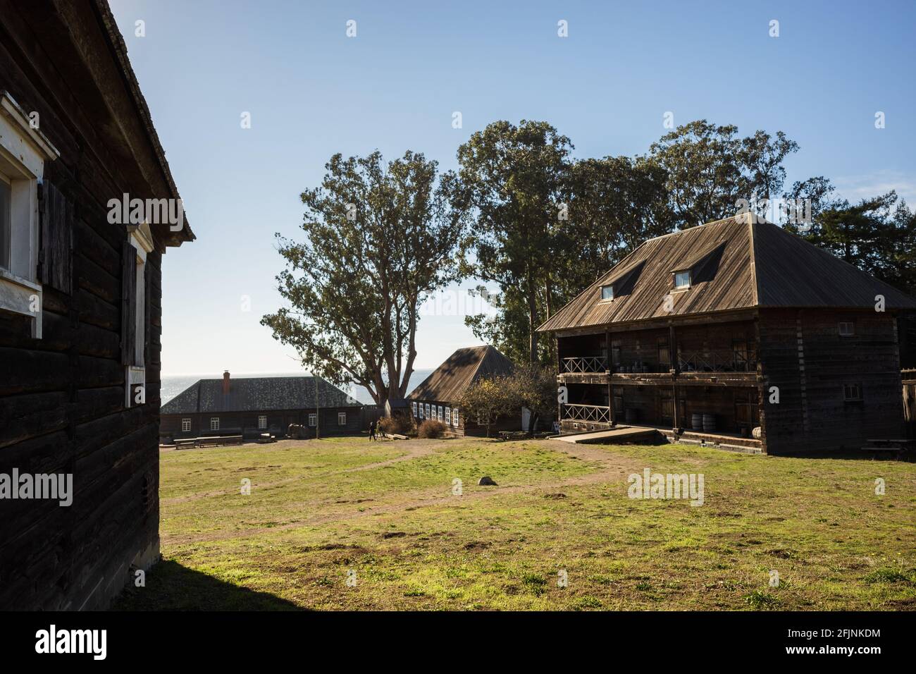 Fort Ross, Historic Russian fort at Fort Ross State Park, California ...