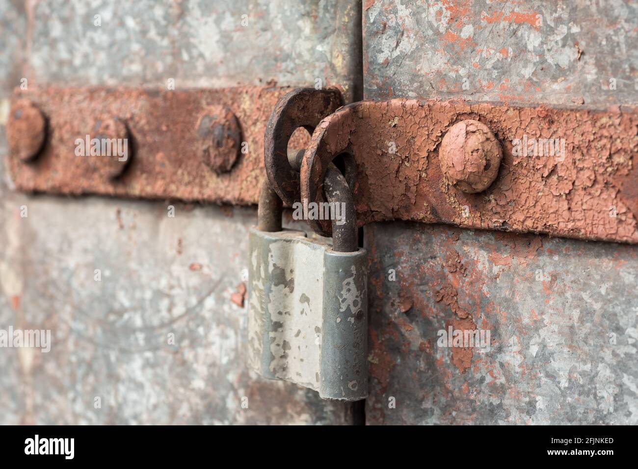 old lock on an iron door close up Stock Photo - Alamy