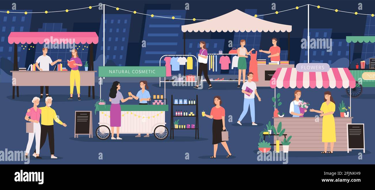 Nighttime trade Stock Vector Images - Alamy