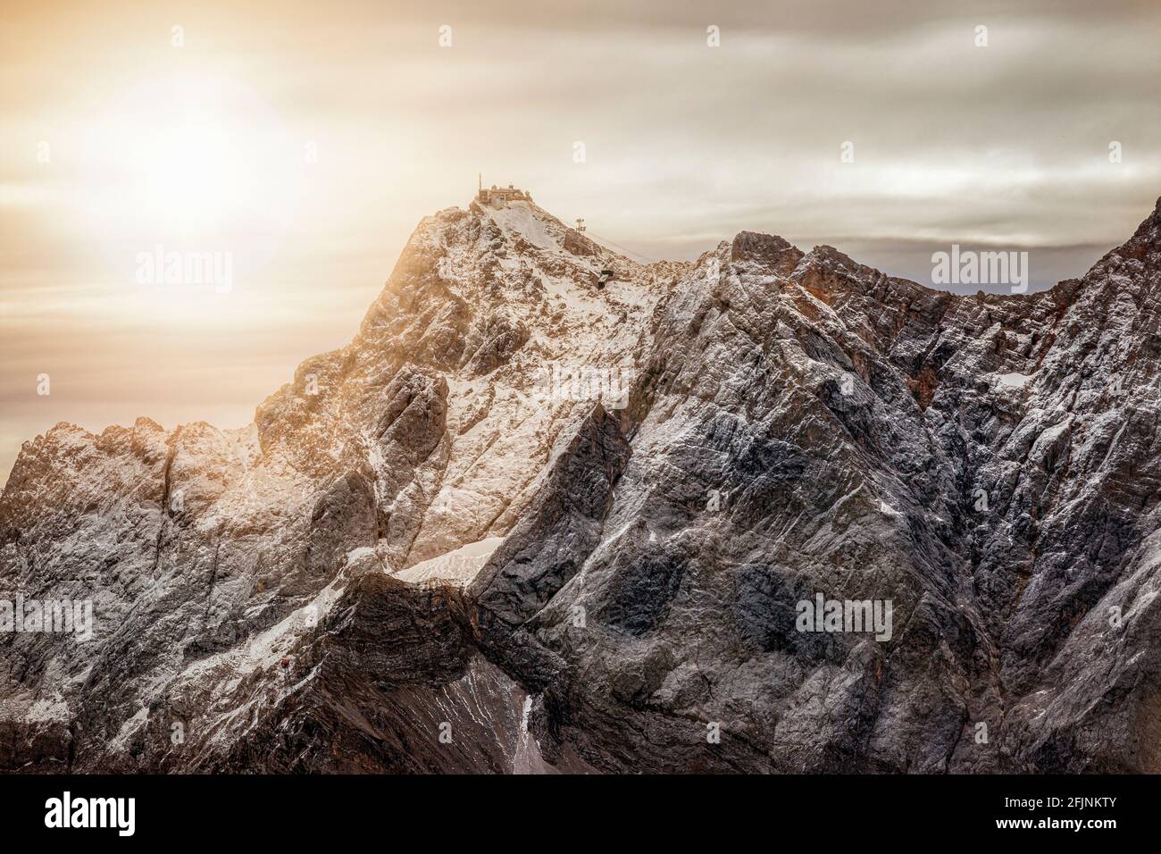 View of the Zugspitze summit in Germany Stock Photo - Alamy