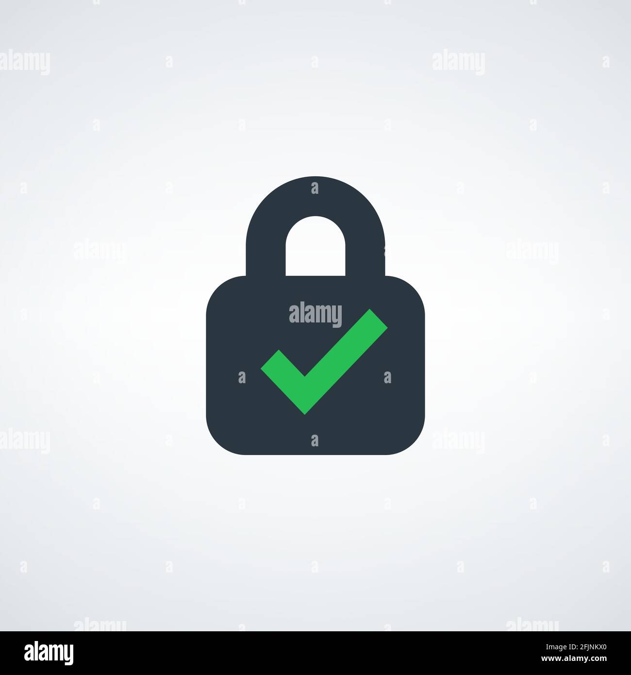 Padlock flat vector icon with checkmark. lock security icon. Protection ...