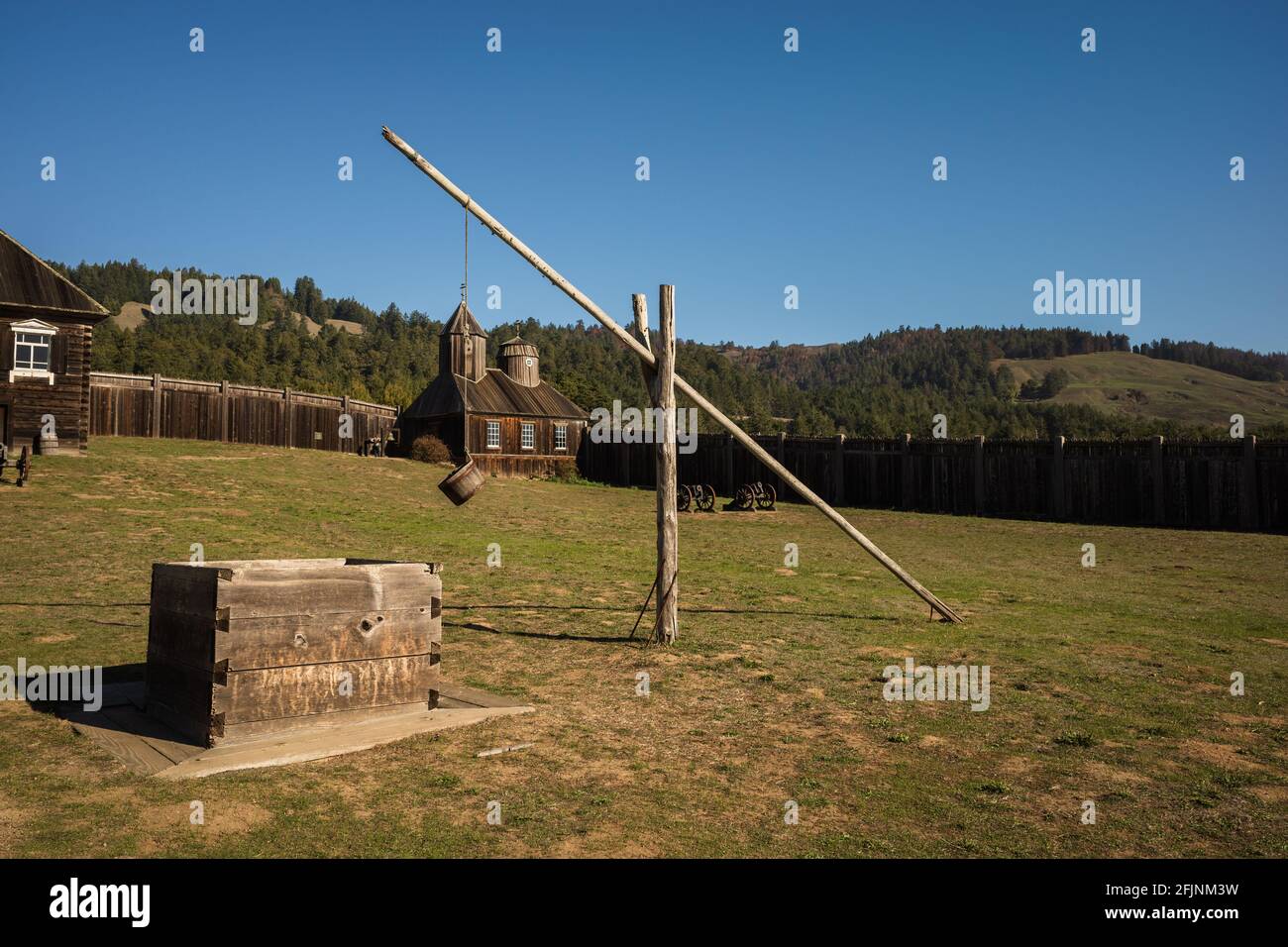 Fort Ross, Historic Russian fort at Fort Ross State Park, California ...