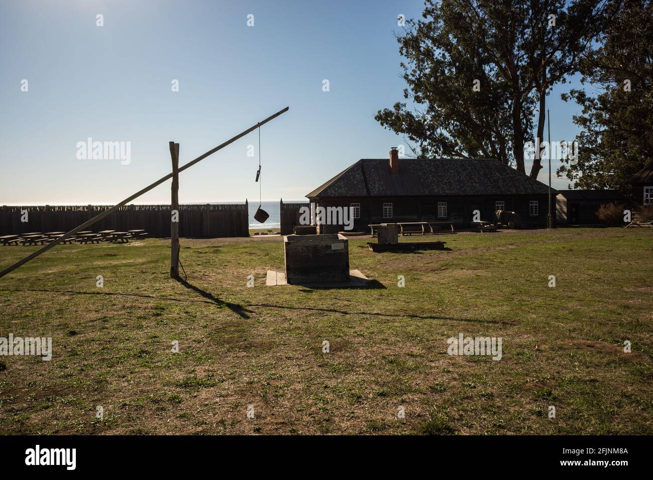 Fort Ross, Historic Russian fort at Fort Ross State Park, California ...