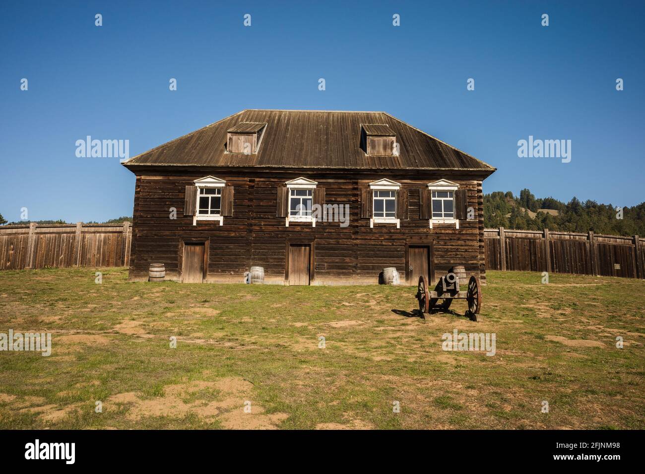 Fort Ross, Historic Russian fort at Fort Ross State Park, California ...