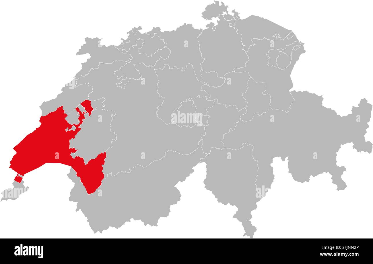 Vaud canton isolated on Switzerland map. Gray background. Backgrounds ...