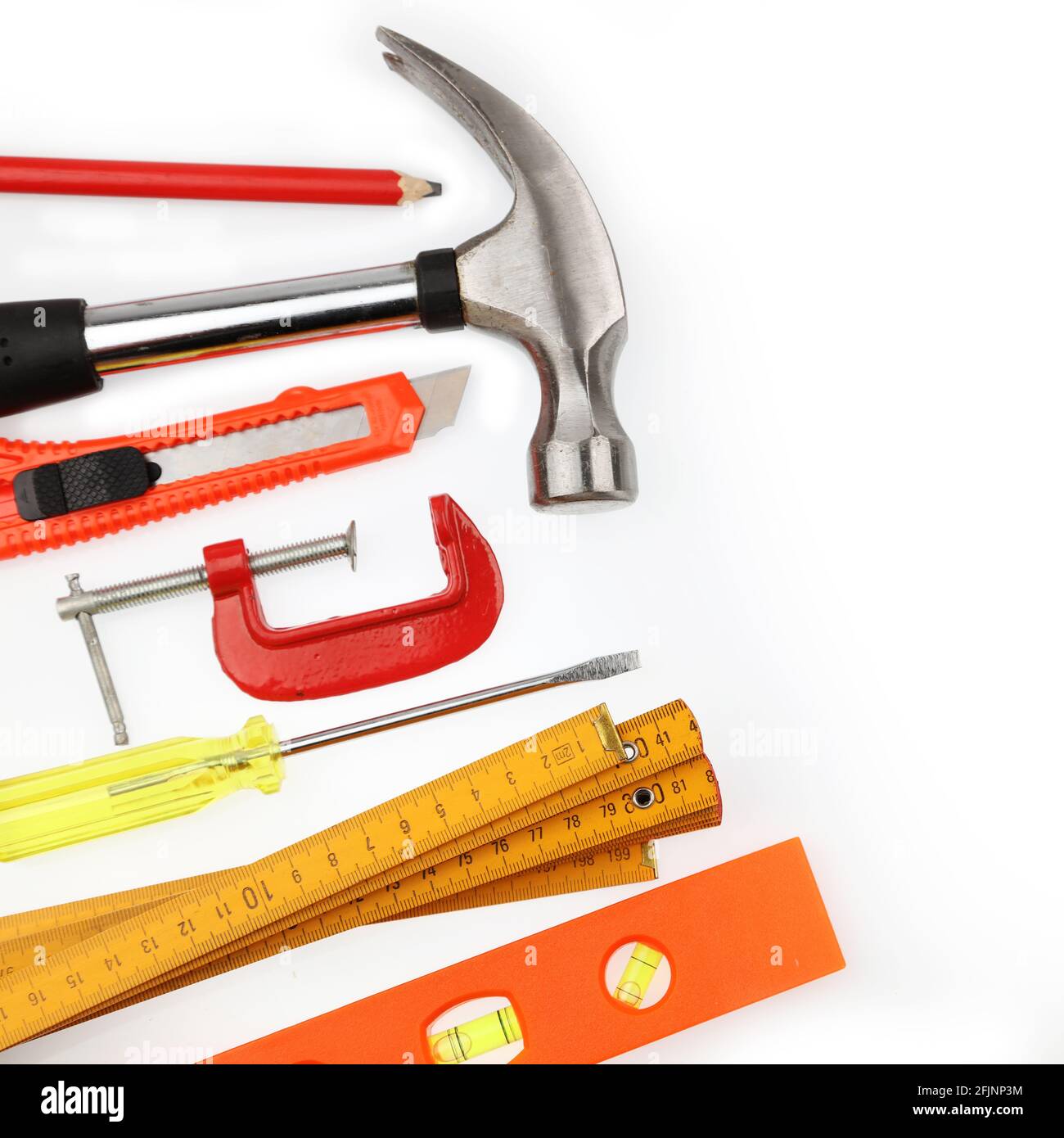 Assortment of tools on plain background Stock Photo - Alamy